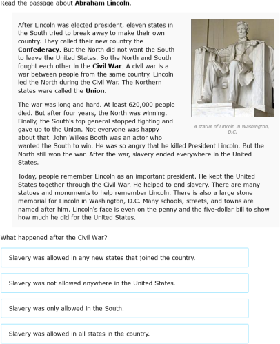 IXL | Abraham Lincoln | 5th grade social studies