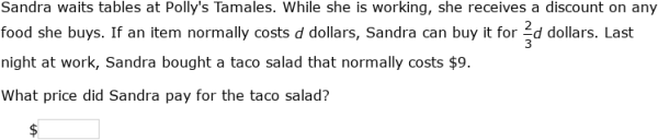 IXL | Evaluate variable expressions: word problems | 6th grade math