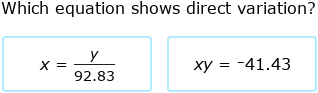IXL - Identify direct and inverse variation (Algebra 2 practice)