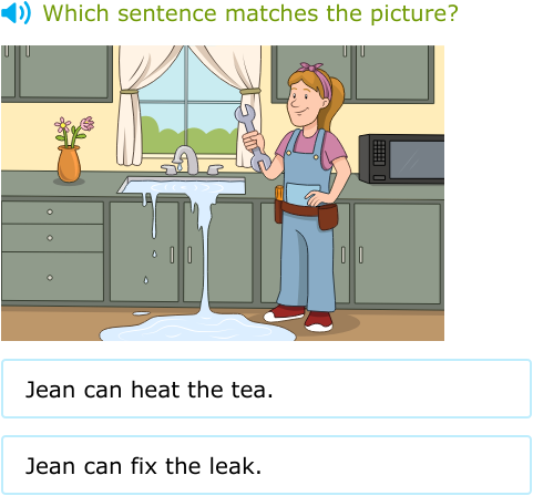 IXL | Choose the vowel team sentence that matches the picture | 1st ...