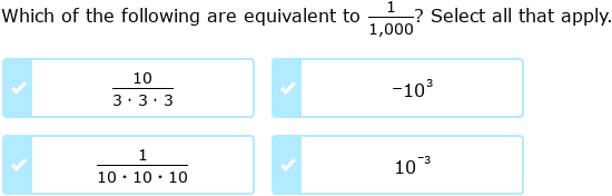 IXL | Powers of ten with negative exponents | 7th grade math