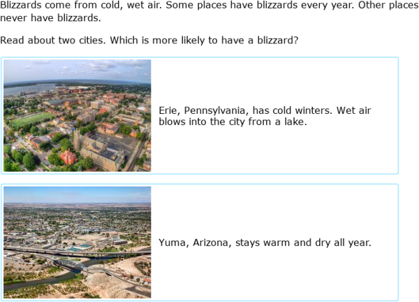 IXL | Severe weather: blizzards | 3rd grade science