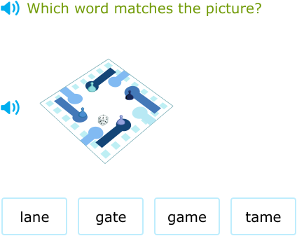 IXL | Choose the silent e word that matches the picture | 1st grade ...