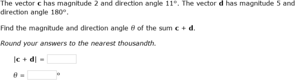 IXL - Find the magnitude and direction of a vector sum (Precalculus ...