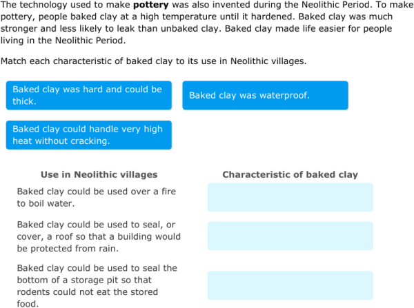 IXL | The Neolithic Period | 6th grade social studies
