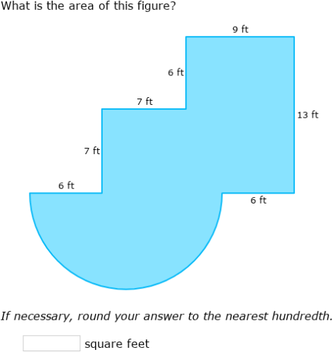IXL | Area of complex figures involving circles | 7th grade math