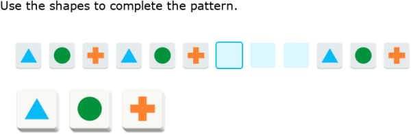 IXL | Find the missing shapes in a pattern | Kindergarten math