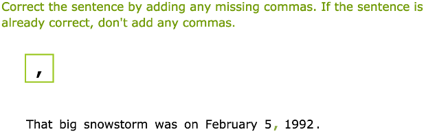 IXL - Commas with dates (2nd grade language arts practice)