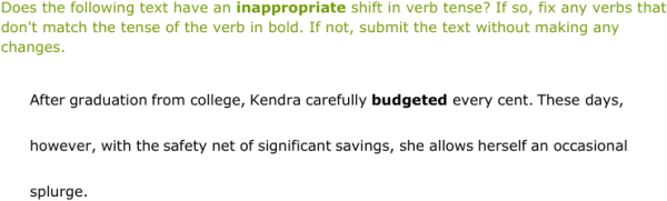 IXL | Identify and correct inappropriate shifts in verb tense | 11th ...