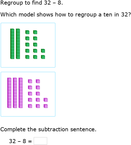 IXL | Use models to subtract a one-digit number from a two-digit number ...