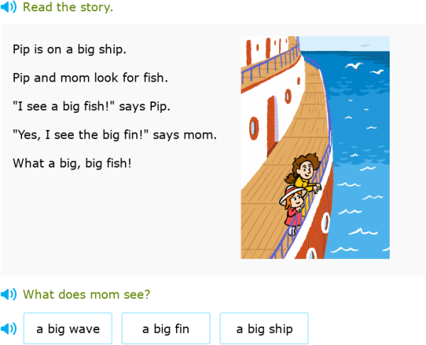 IXL | Read short i stories | Kindergarten language arts