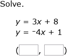IXL | Solve a system of equations in slope-intercept form | 7th grade math