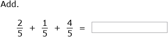 IXL | Add 3 fractions with like denominators | 4th grade math