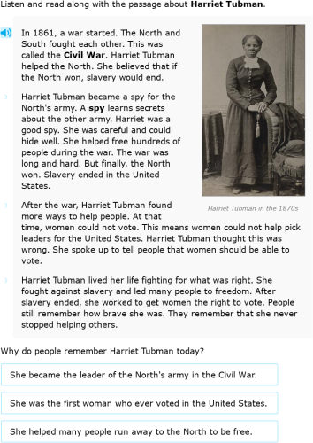 IXL | Harriet Tubman | Kindergarten social studies