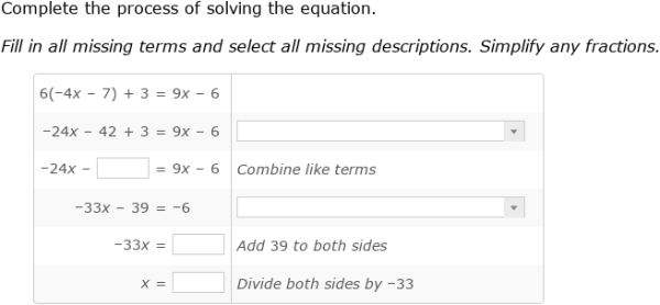 IXL | Solve equations with variables on both sides: complete the ...