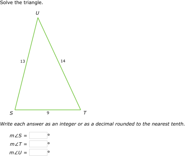 IXL - Solve a triangle (Precalculus practice)