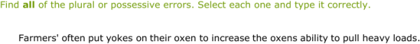 IXL | Identify and correct errors with plural and possessive nouns | 8th grade language arts