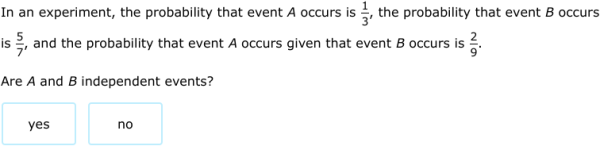 IXL - Independence and conditional probability (Geometry practice)