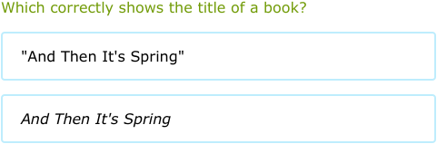 IXL | Formatting titles | 5th grade language arts