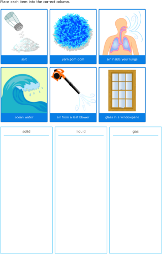 IXL | Identify and sort solids, liquids, and gases | 4th grade science