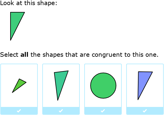 IXL | Identify congruent shapes | 1st grade math