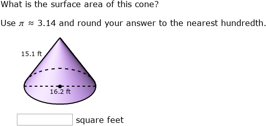 IXL | Surface area of cones | 7th grade math