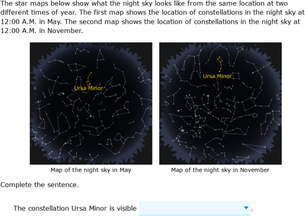 IXL | Constellations and the changing night sky | 6th grade science