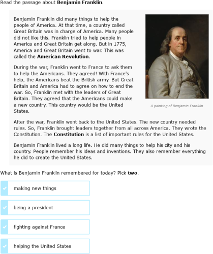 IXL | Benjamin Franklin | 4th grade social studies