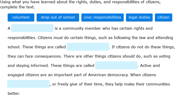 IXL | Rights and responsibilities of active citizenship | 5th grade ...