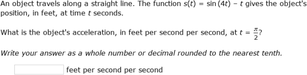 IXL - Relate position, velocity, speed, and acceleration using ...