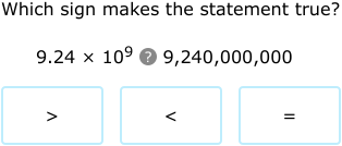 IXL - Compare numbers written in scientific notation (Algebra 1 practice)