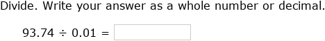 IXL | Divide by 0.1 or 0.01 | 6th grade math