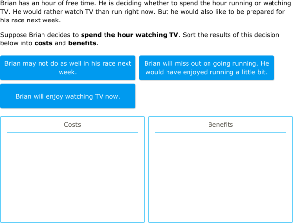 IXL | Costs and benefits | 5th grade social studies