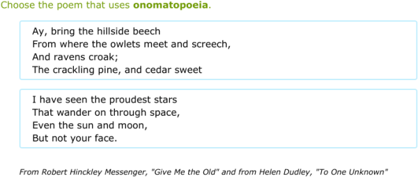 IXL | Identify elements of poetry | 12th grade language arts