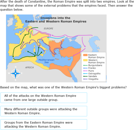 IXL | The fall of the Western Roman Empire | 6th grade social studies
