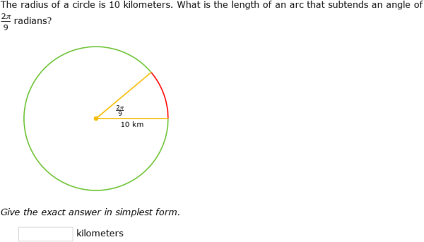 IXL - Radians and arc length (Geometry practice)