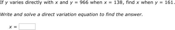 IXL - Write and solve direct variation equations (Algebra 1 practice)