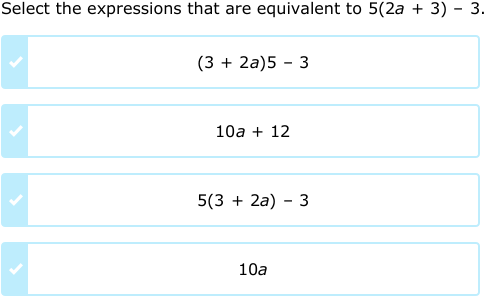 IXL | Identify equivalent linear expressions | 7th grade math