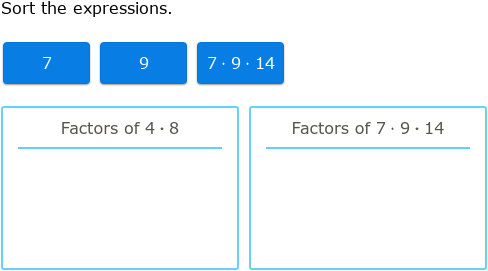 IXL | Sort factors of numerical expressions | 6th grade math