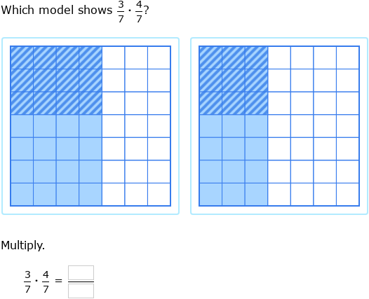 IXL | Multiply two fractions using models | 7th grade math