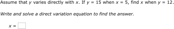 IXL - Write and solve direct variation equations (Algebra 2 practice)