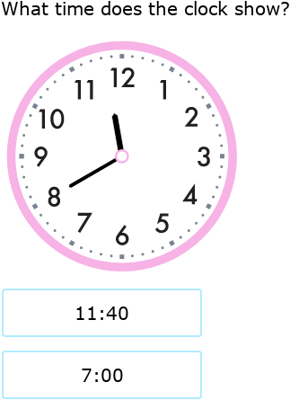 IXL | Match analog clocks and times: to five minutes | 1st grade math