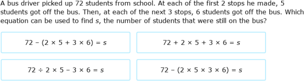 IXL | Represent multi-step problems using equations | 5th grade math