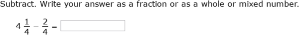 IXL | Subtract mixed numbers with like denominators | 4th grade math