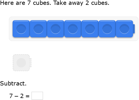 IXL | Subtract with cubes - up to 8 | Kindergarten math