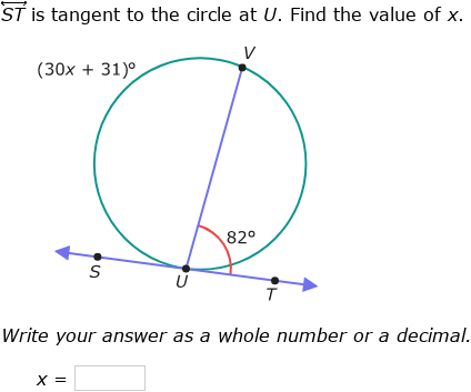 IXL - Angles formed by tangents and chords or secants (Geometry practice)