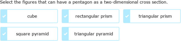 IXL - Checkpoint: Cross sections (Geometry practice)
