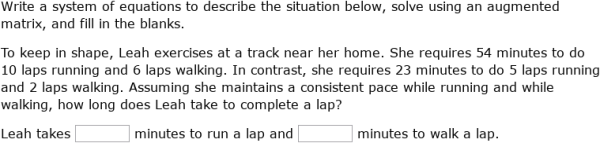 IXL - Solve a system of equations using augmented matrices: word ...