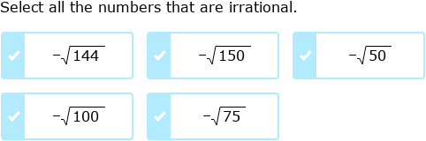 IXL | Checkpoint: Rational and irrational numbers | 8th grade math