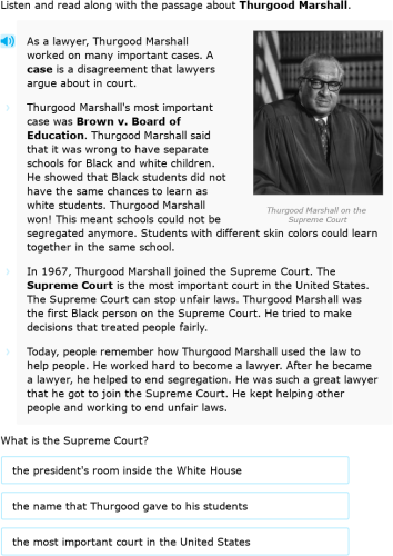 IXL | Thurgood Marshall | Kindergarten social studies